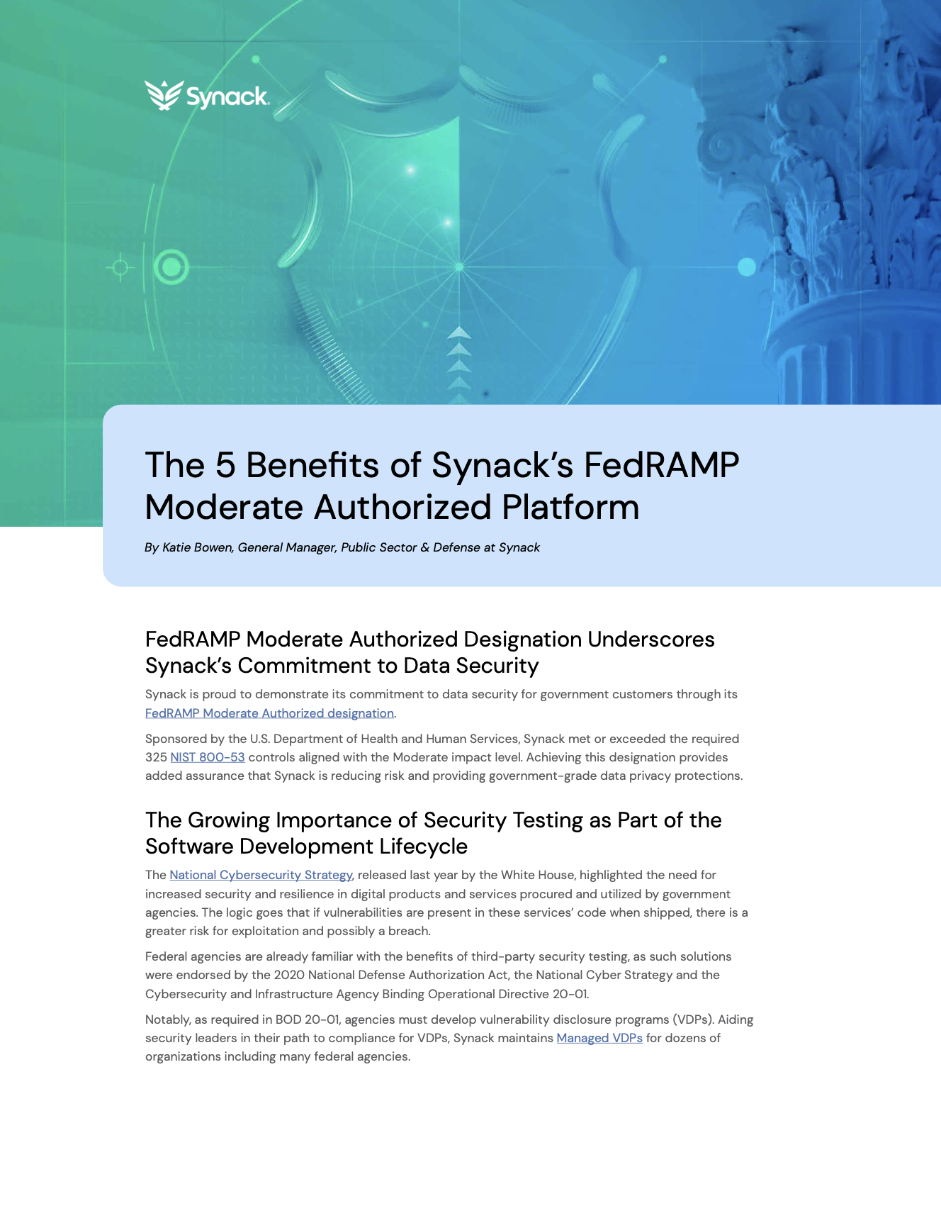 The 5 Benefits of Synack’s FedRAMP Moderate Authorized Platform