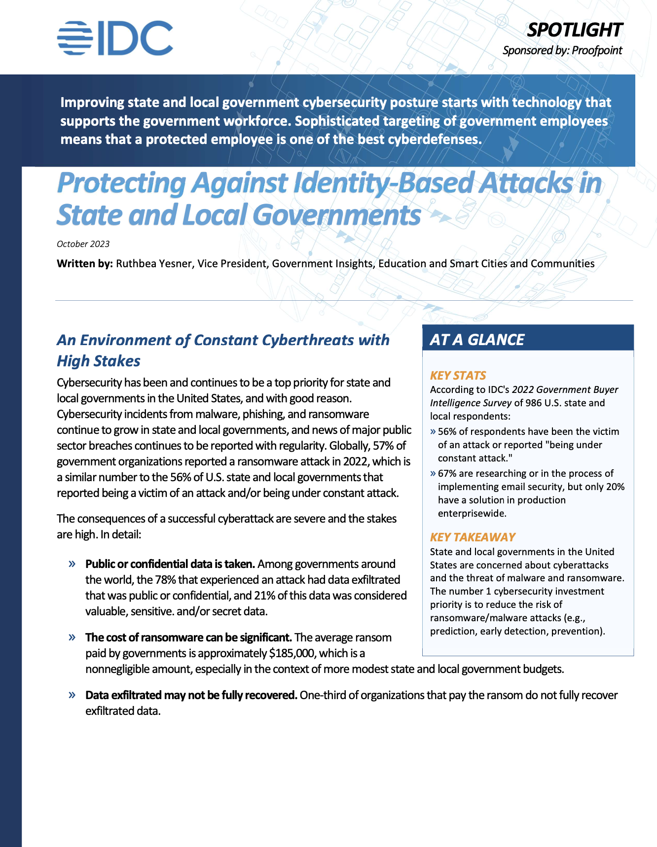 Protecting Against Identity-Based Attacks in State and Local Governments