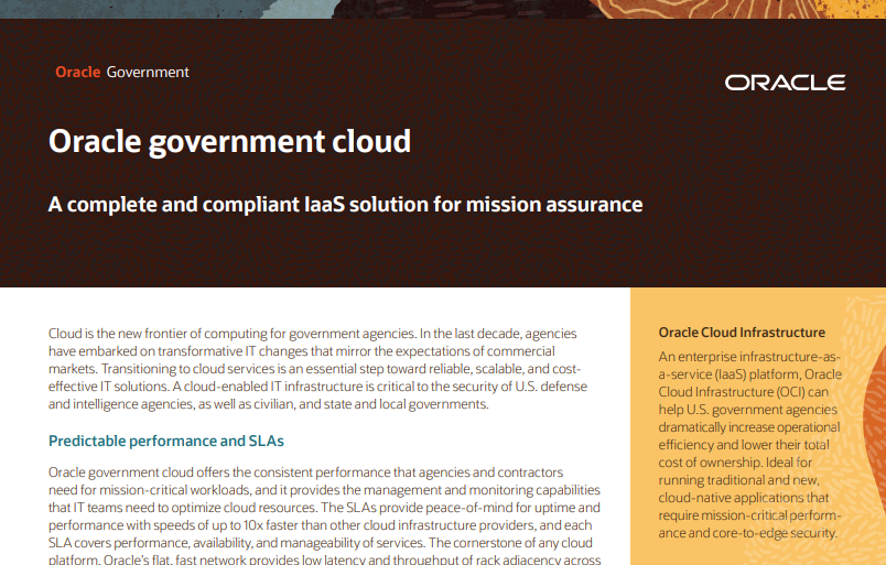 Oracle Government Cloud Resource