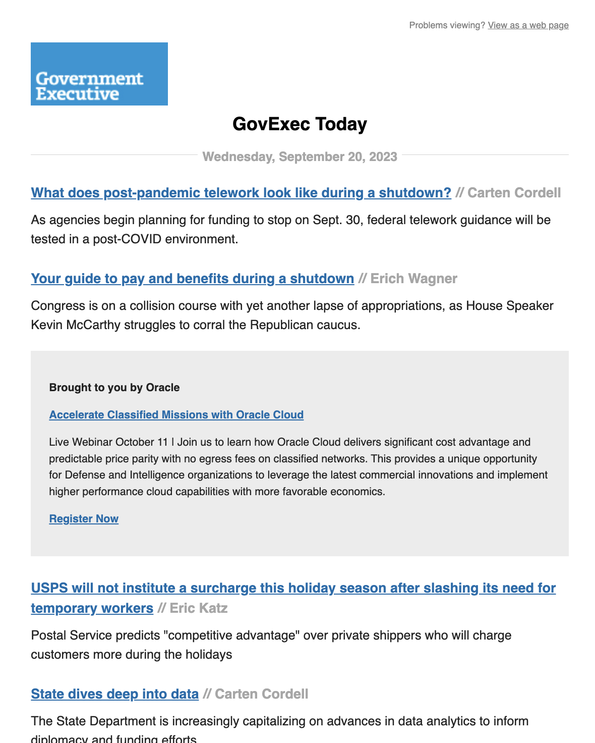 Sign up for GovExec Today