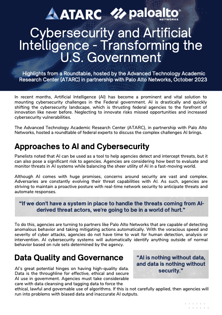 Cybersecurity and Artificial Intelligence - Transforming the U.S ...