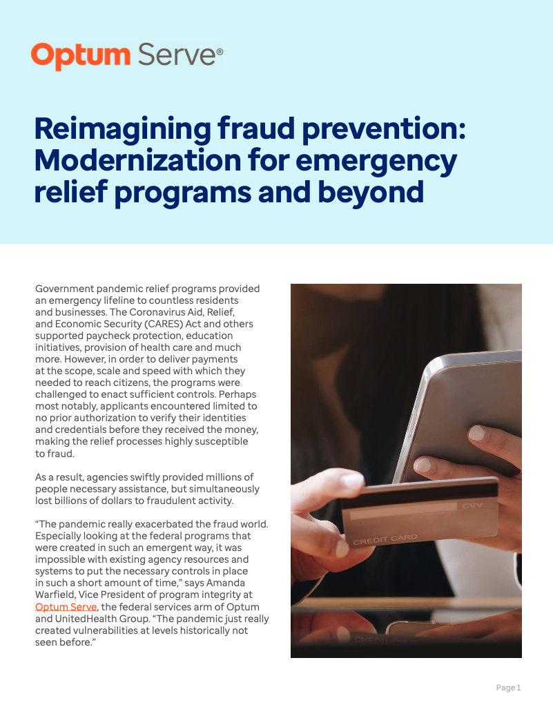 Reimagining fraud prevention: Modernization for emergency relief ...